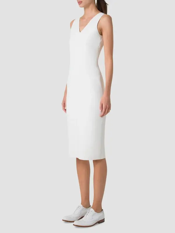 Akris Stretch V-neck Sheath Midi-dress