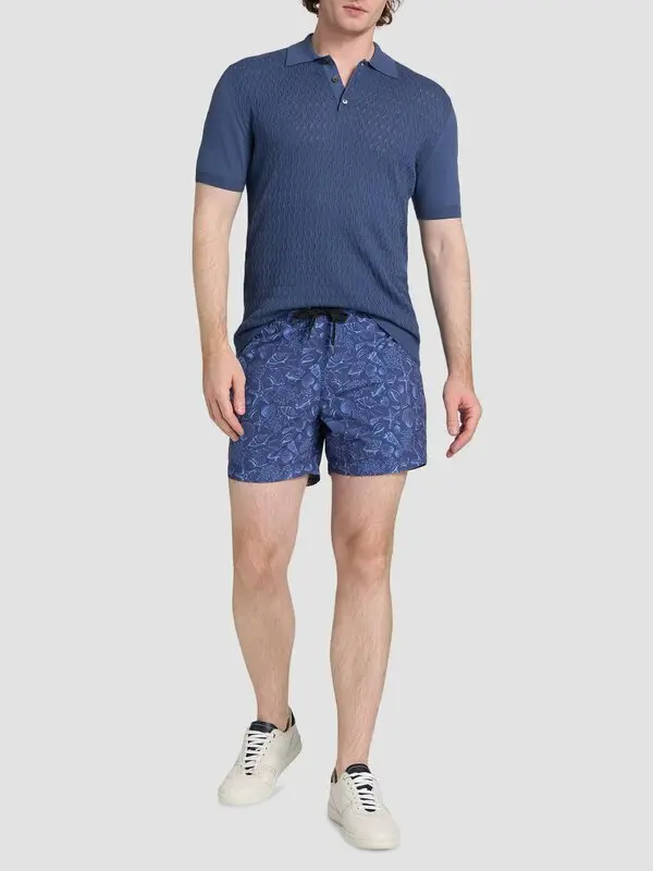 SAKS FIFTH AVENUE Collection Beach Shells Printed Drawstring Swim Shorts