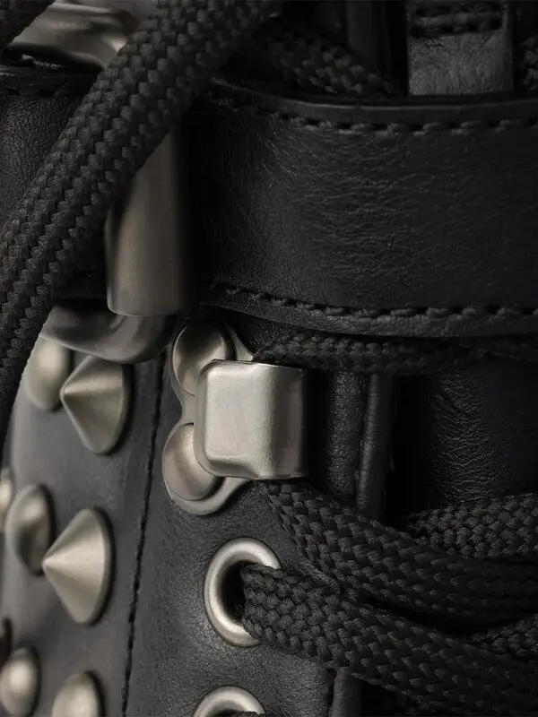 Prada Monolith Studded Leather Booties