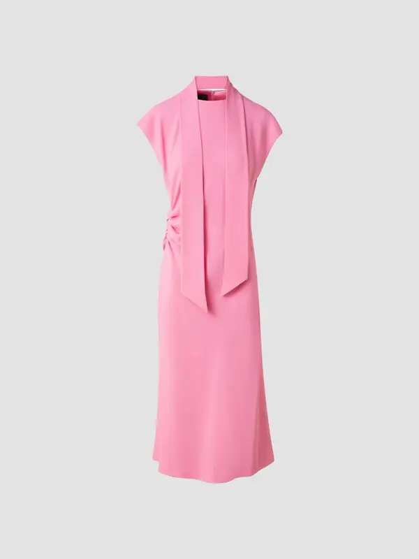 Akris Crepe Ruched Waist Midi-dress - Pink