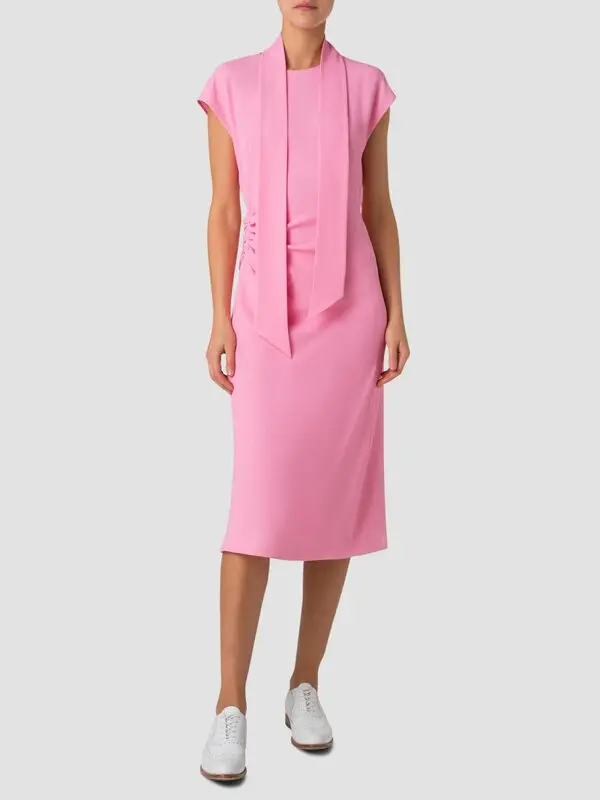Akris Crepe Ruched Waist Midi-dress