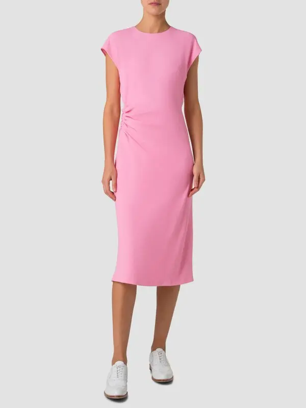 Akris Crepe Ruched Waist Midi-dress