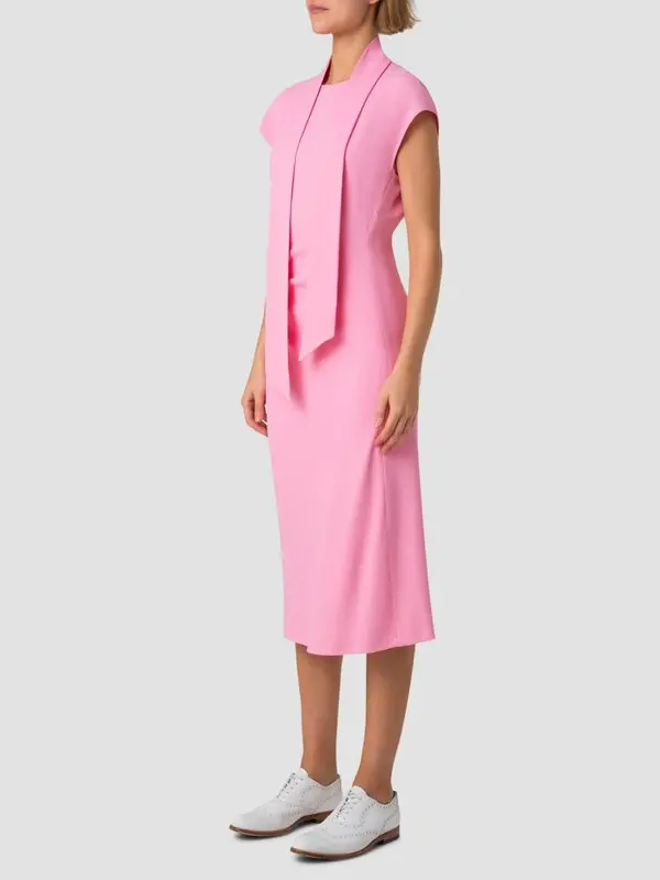 Akris Crepe Ruched Waist Midi-dress