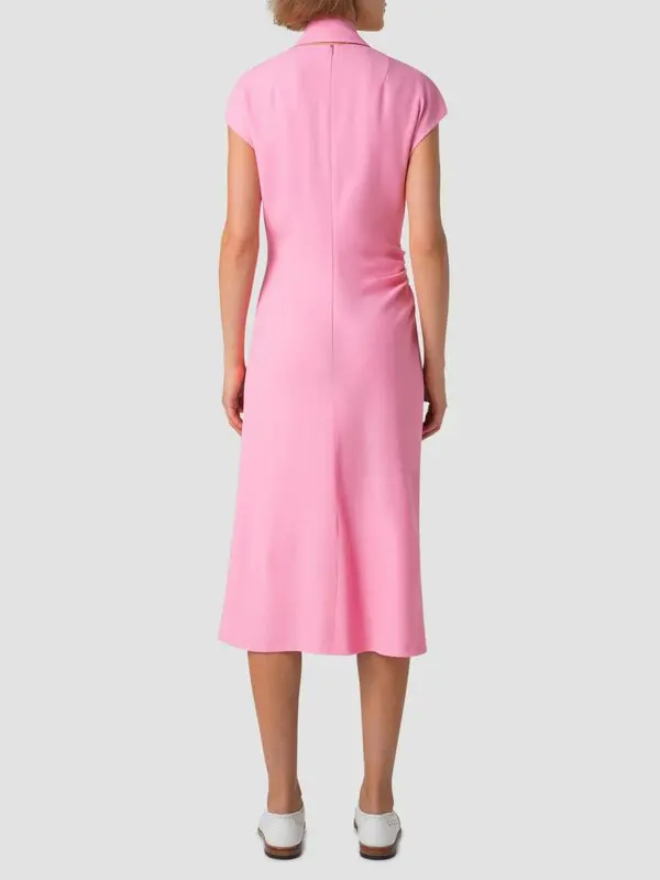 Akris Crepe Ruched Waist Midi-dress