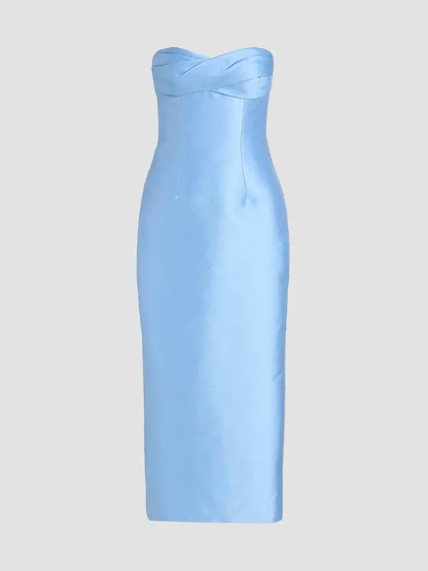 Monique Lhuillier Mikado Strapless Cocktail Dress