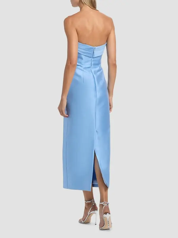 Monique Lhuillier Mikado Strapless Cocktail Dress