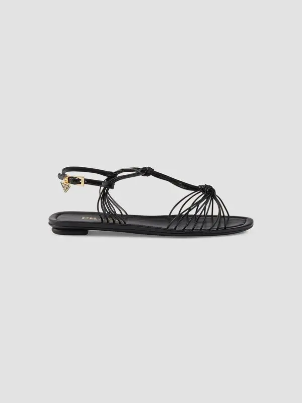 Prada Patent Leather Sandals - Black