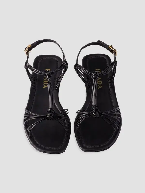 Prada Patent Leather Sandals - Black