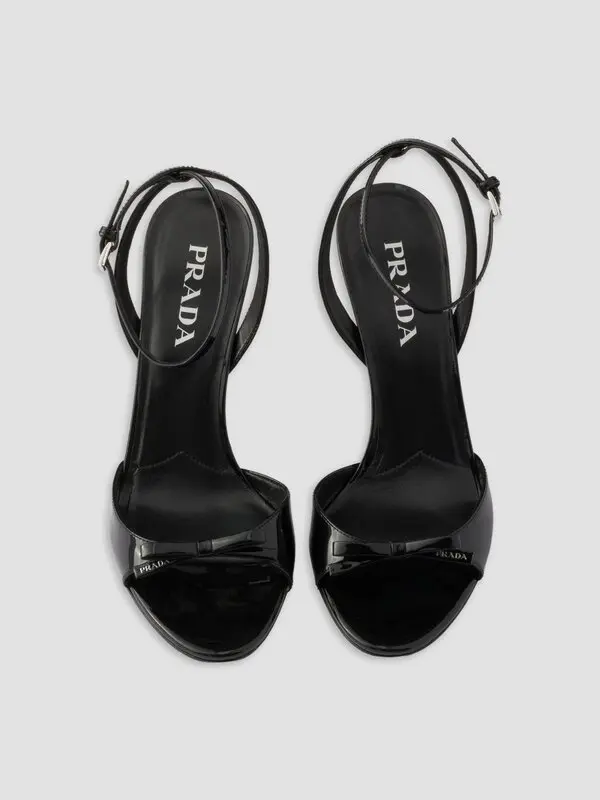 Prada Patent Leather Sandals - Black