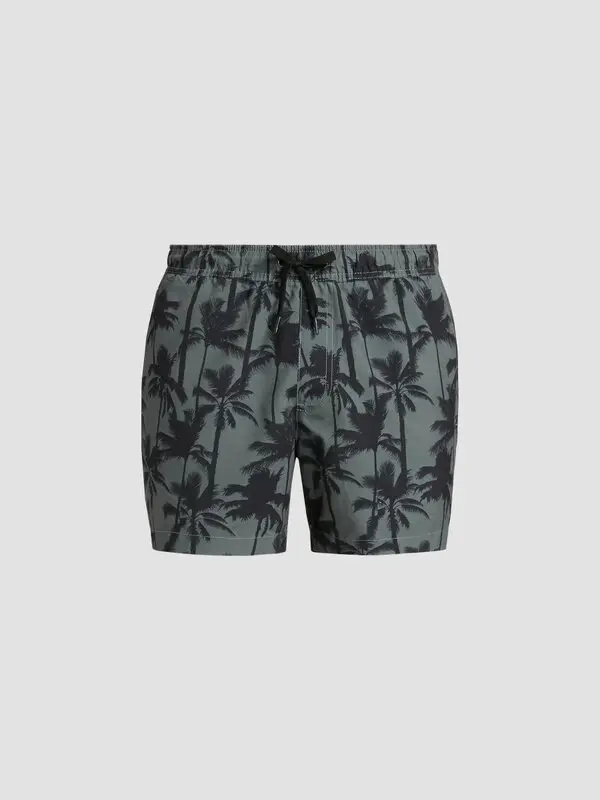 SAKS FIFTH AVENUE Breezy Palms Printed Drawstring Swim Shorts - Sage Multi