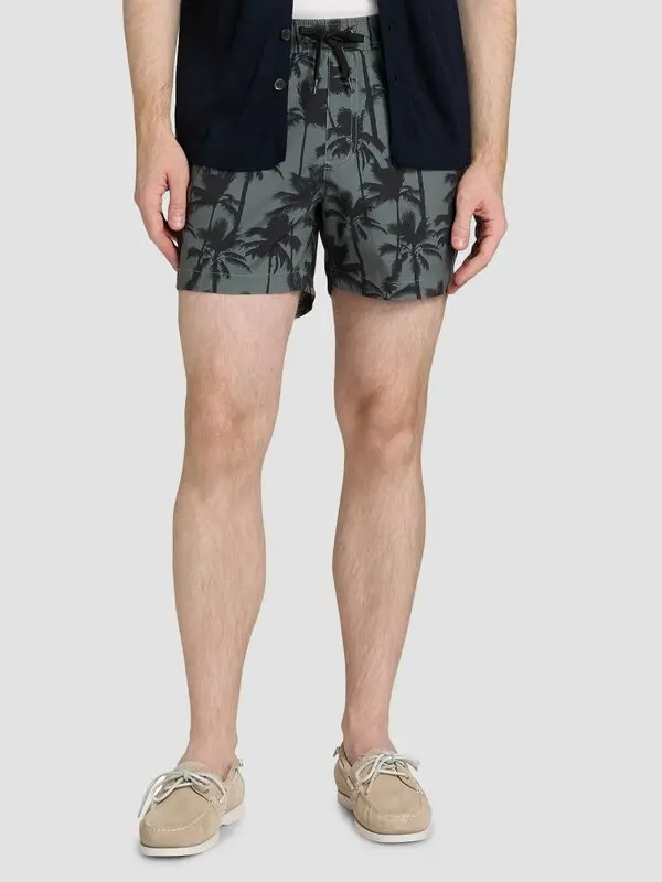 SAKS FIFTH AVENUE Breezy Palms Printed Drawstring Swim Shorts