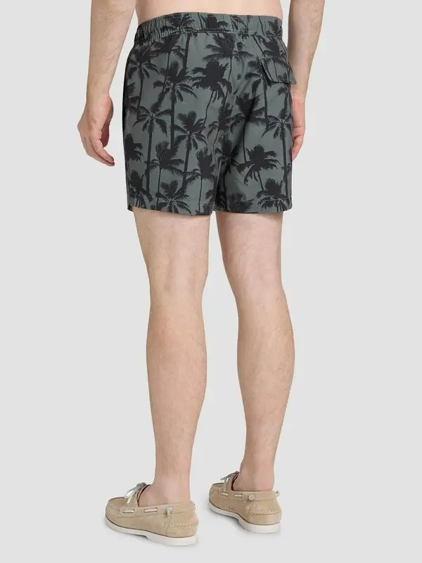SAKS FIFTH AVENUE Breezy Palms Printed Drawstring Swim Shorts