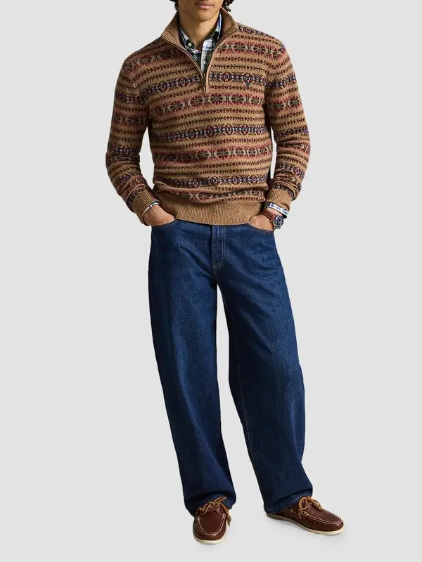 Polo Ralph Lauren Fair Isle-style Wool Quarter-zip Sweater
