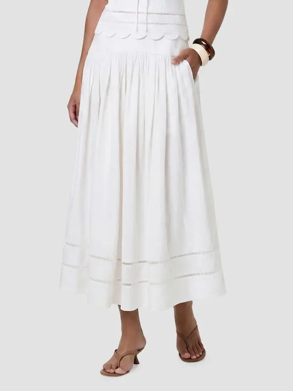 NICHOLAS THE LABEL Elin Linen Drop-waist Midi-skirt