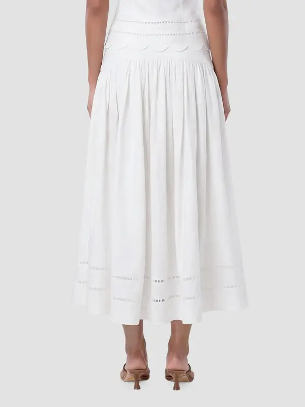 NICHOLAS THE LABEL Elin Linen Drop-waist Midi-skirt