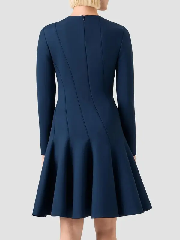 Akris Stretch-neoprene Diagonal Godet Minidress