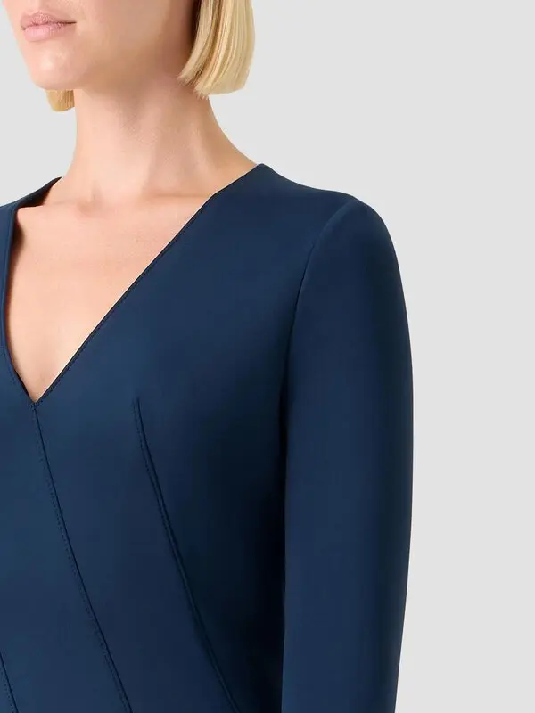 Akris Stretch-neoprene Diagonal Godet Minidress
