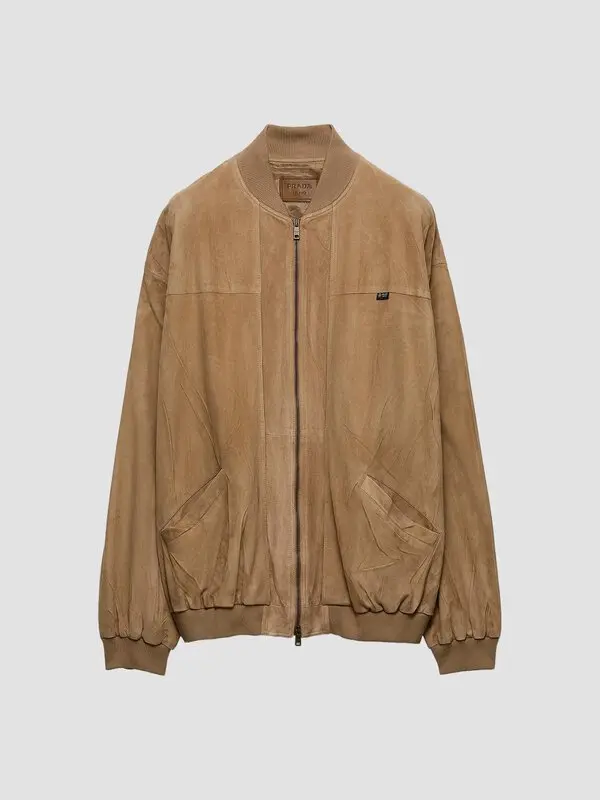 Prada Suede Bomber Jacket - Brown