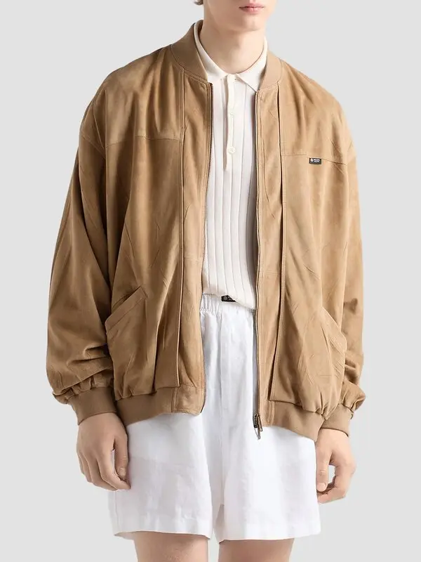 Prada Suede Bomber Jacket - Brown