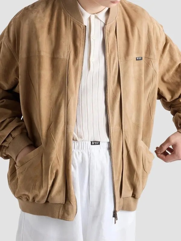 Prada Suede Bomber Jacket - Brown