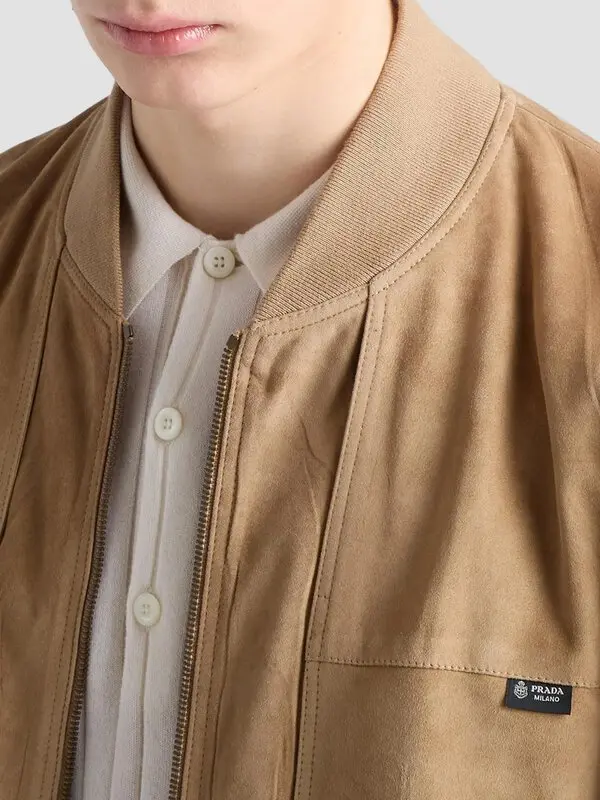 Prada Suede Bomber Jacket - Brown