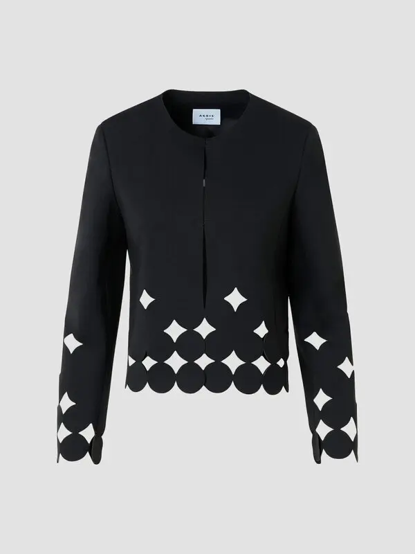 Akris Jersey Dropping Dot Cut Out Jacket