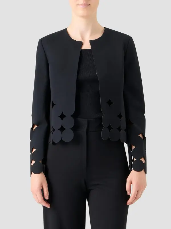 Akris Jersey Dropping Dot Cut Out Jacket