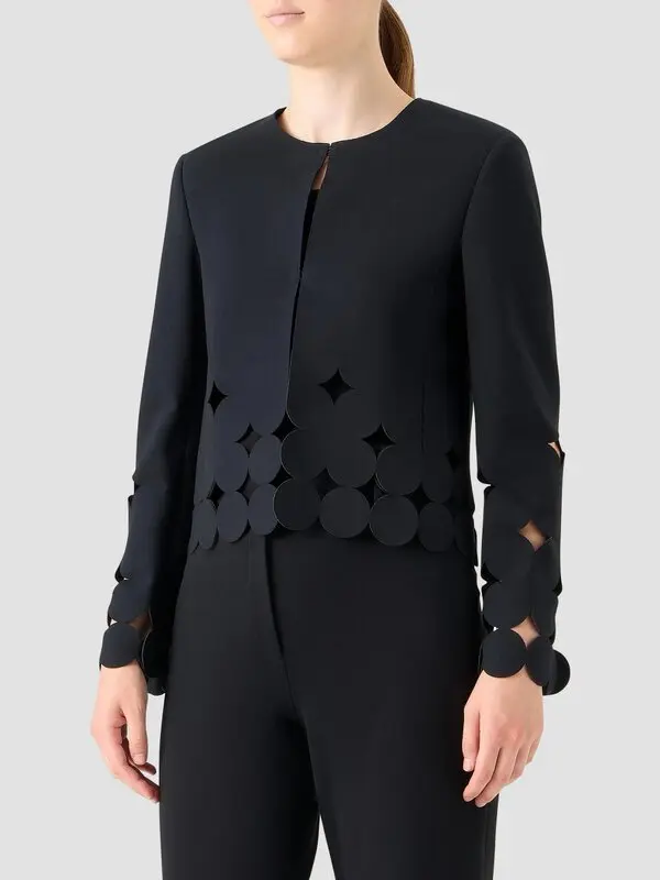 Akris Jersey Dropping Dot Cut Out Jacket
