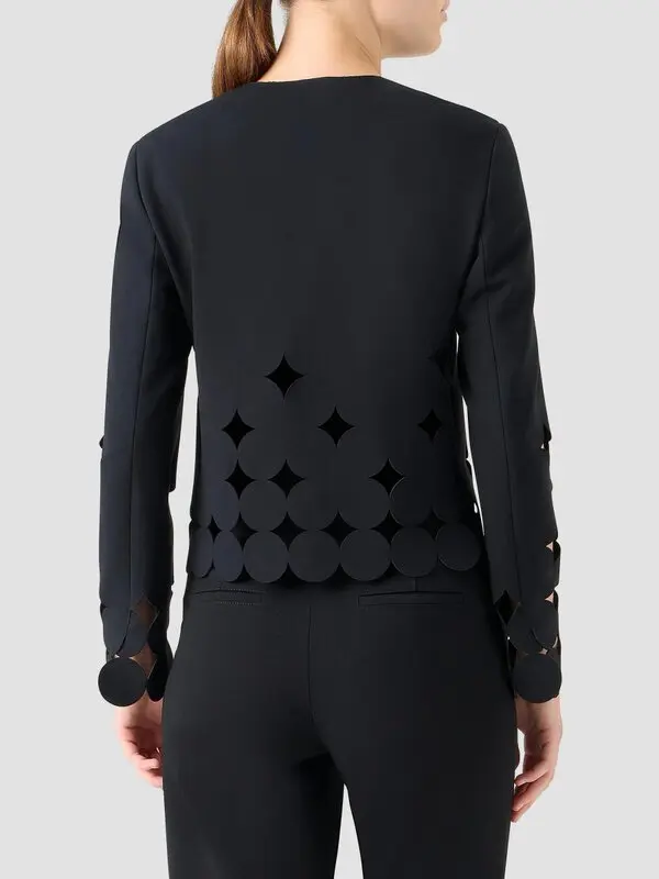 Akris Jersey Dropping Dot Cut Out Jacket