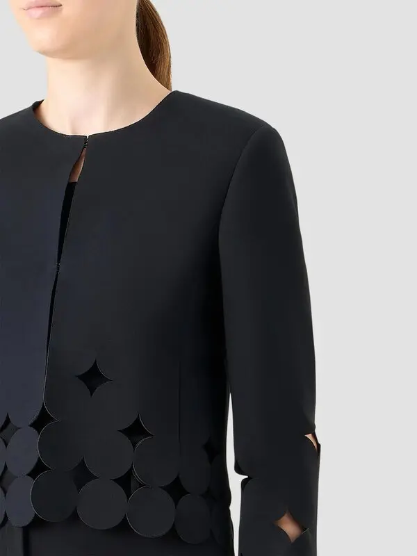 Akris Jersey Dropping Dot Cut Out Jacket