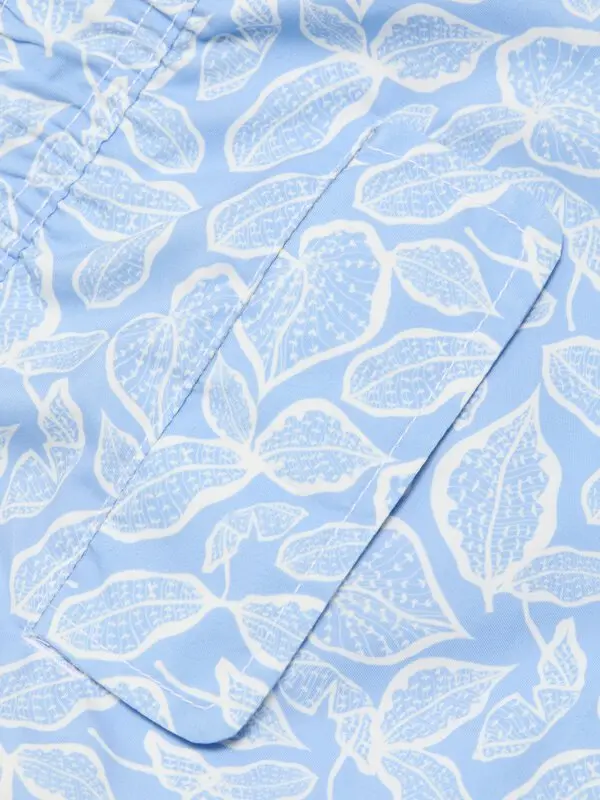 SAKS FIFTH AVENUE Collection Tropical Leaf Print Drawstring Swim Shorts