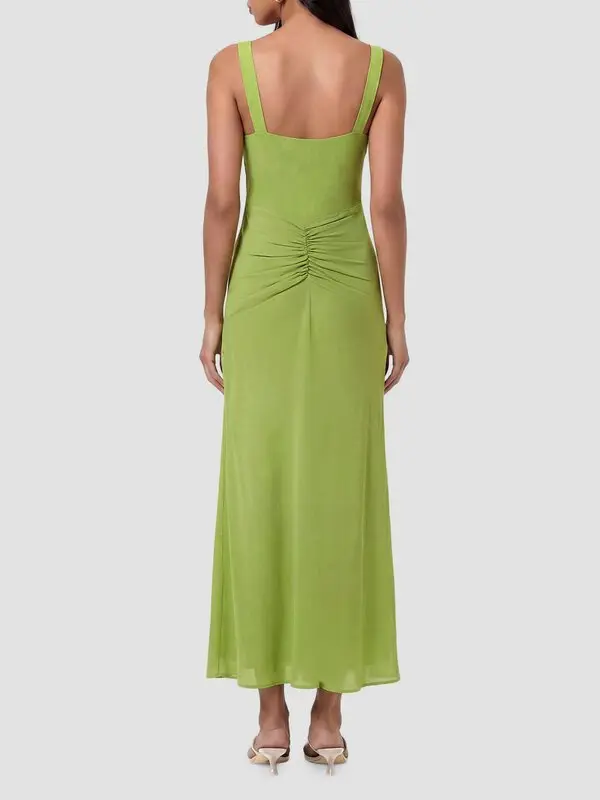 NICHOLAS THE LABEL Calia Ruched Georgette Maxi Dress