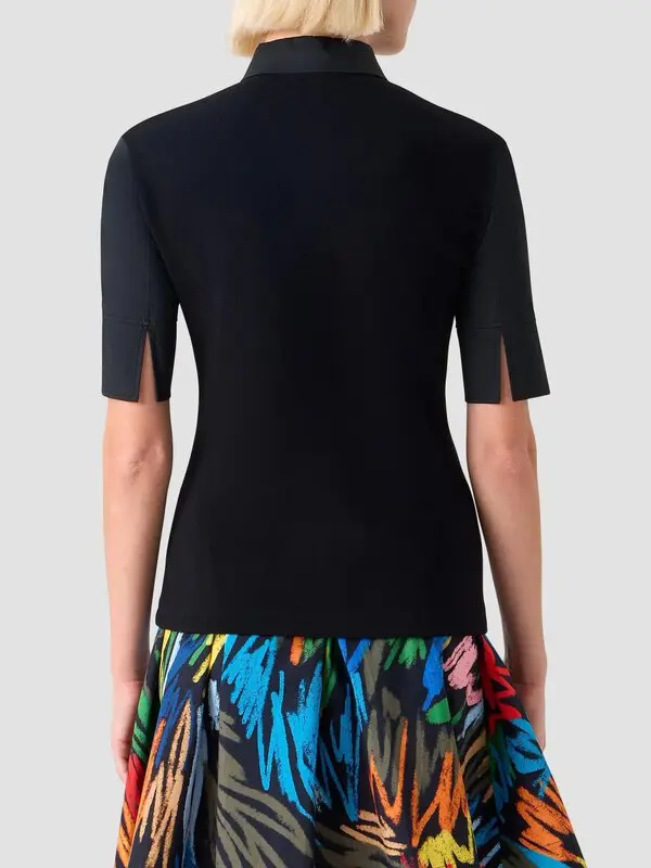 Akris Ribbed Stretch-jersey Polo Shirt - Black
