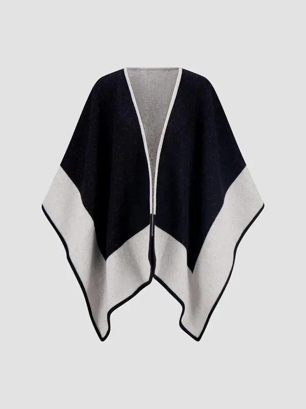 Gorski Reversible Select Wool Cape - Black