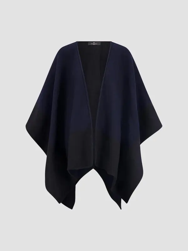 Gorski Reversible Select Wool Cape - Navy