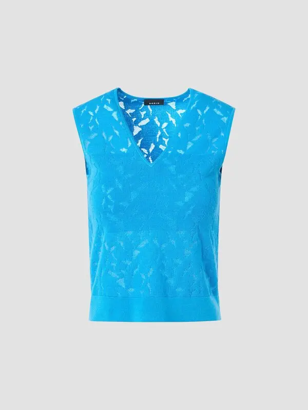 Akris Burnout Intarsia Wool-blend Top
