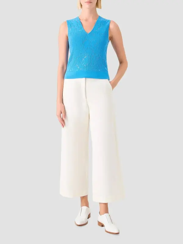 Akris Burnout Intarsia Wool-blend Top