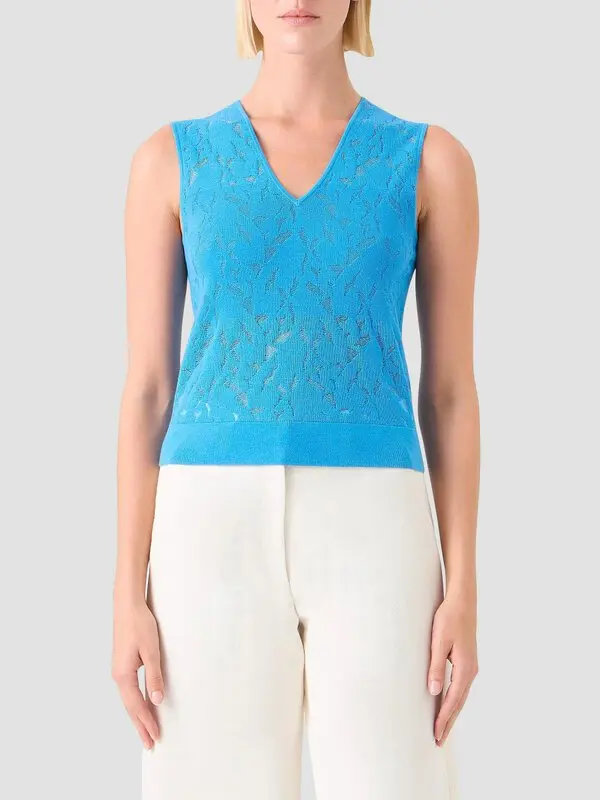 Akris Burnout Intarsia Wool-blend Top