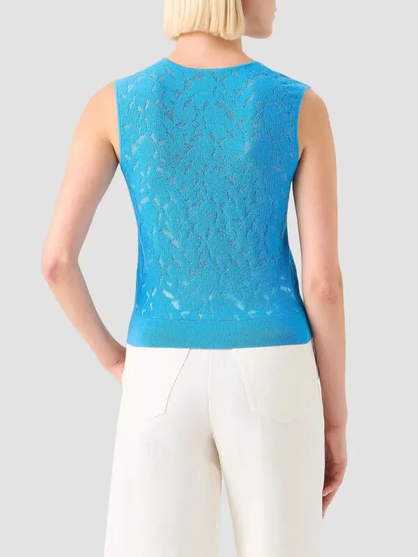Akris Burnout Intarsia Wool-blend Top