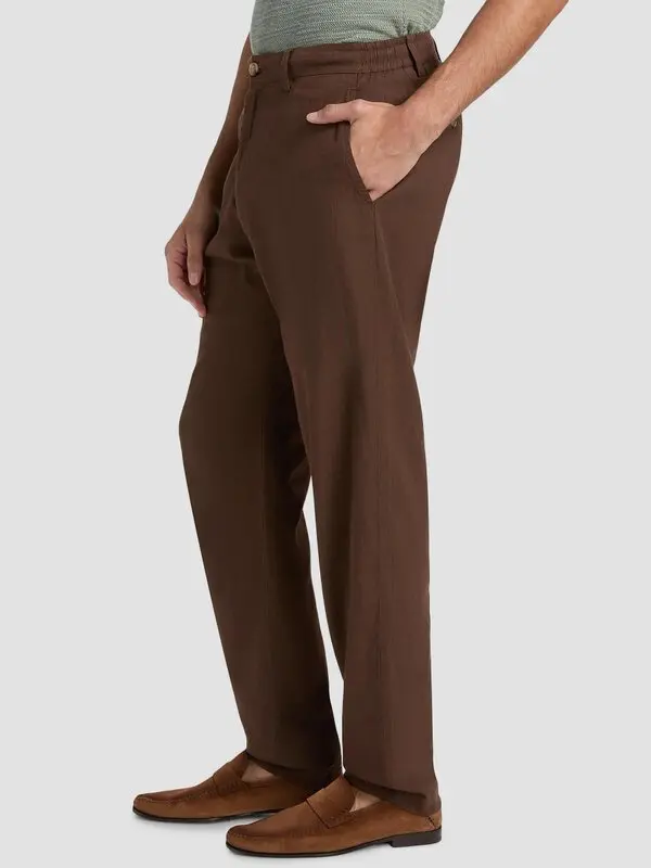 Onia Linen-blend Trousers - Espresso