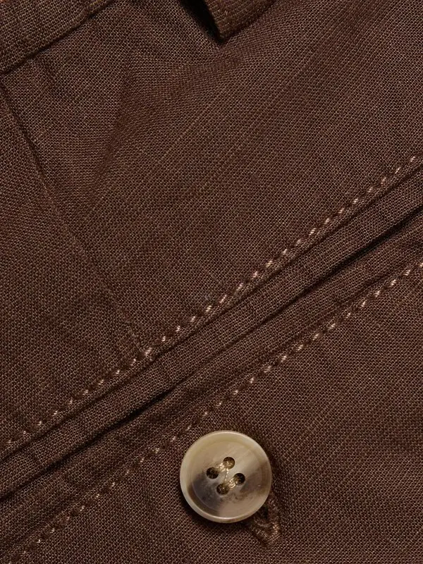Onia Linen-blend Trousers - Espresso