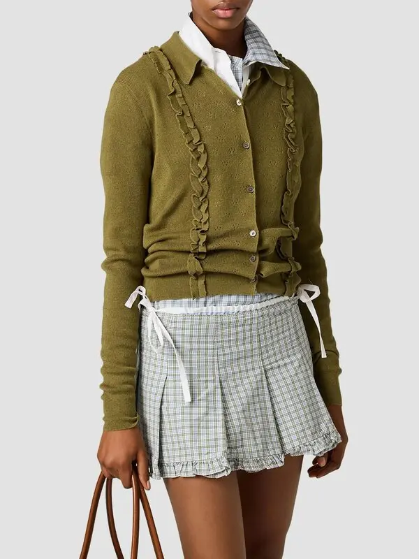 Miu Miu Cashmere And Silk Cardigan - Green