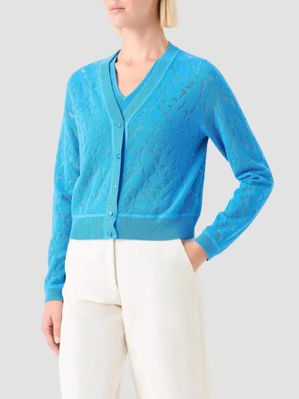 Akris Whitecaps Virgin Wool & Silk-blend Cardigan