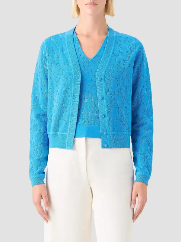Akris Whitecaps Virgin Wool & Silk-blend Cardigan
