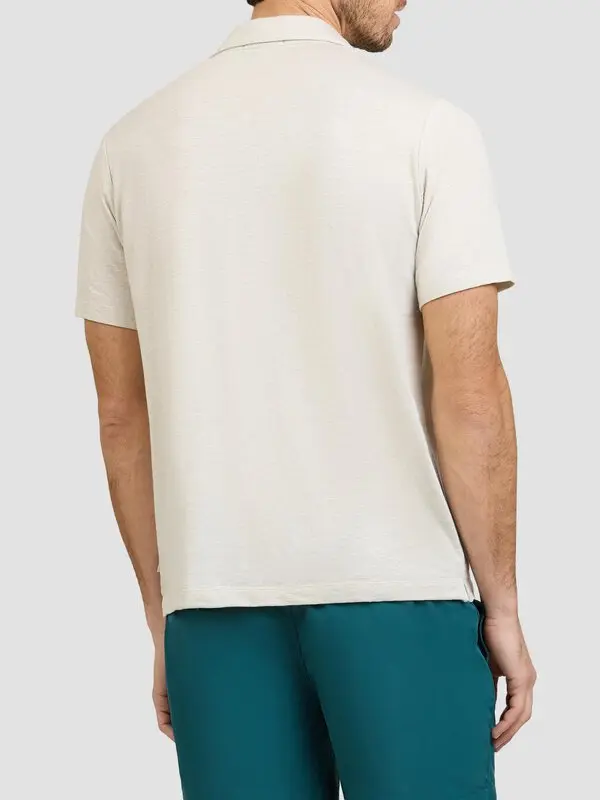 Onia Shaun Stretch-linen Polo Shirt - Ivory