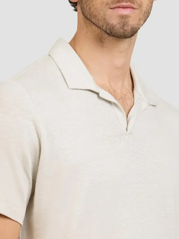 Onia Shaun Stretch-linen Polo Shirt - Ivory