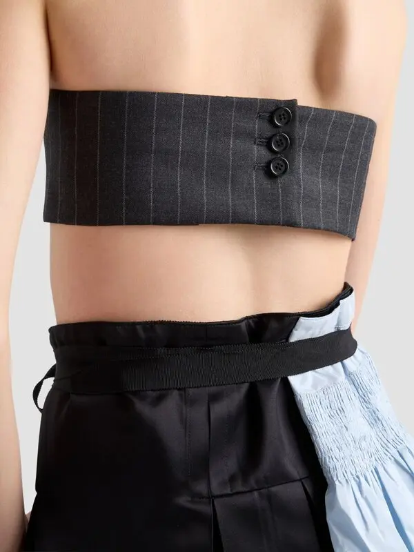 Prada Pinstripe Wool Bandeau Top