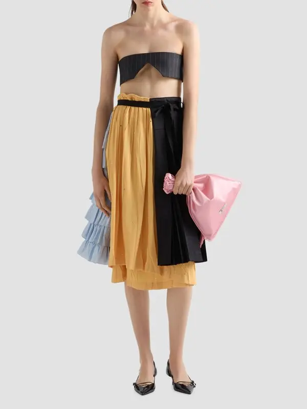 Prada Pinstripe Wool Bandeau Top