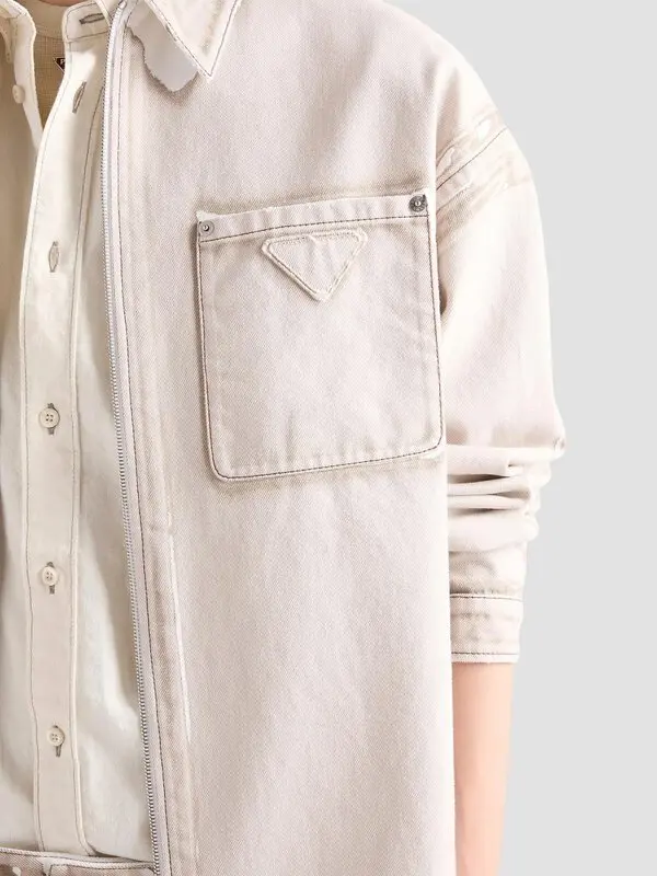 Prada Bull Denim Zipper Shirt