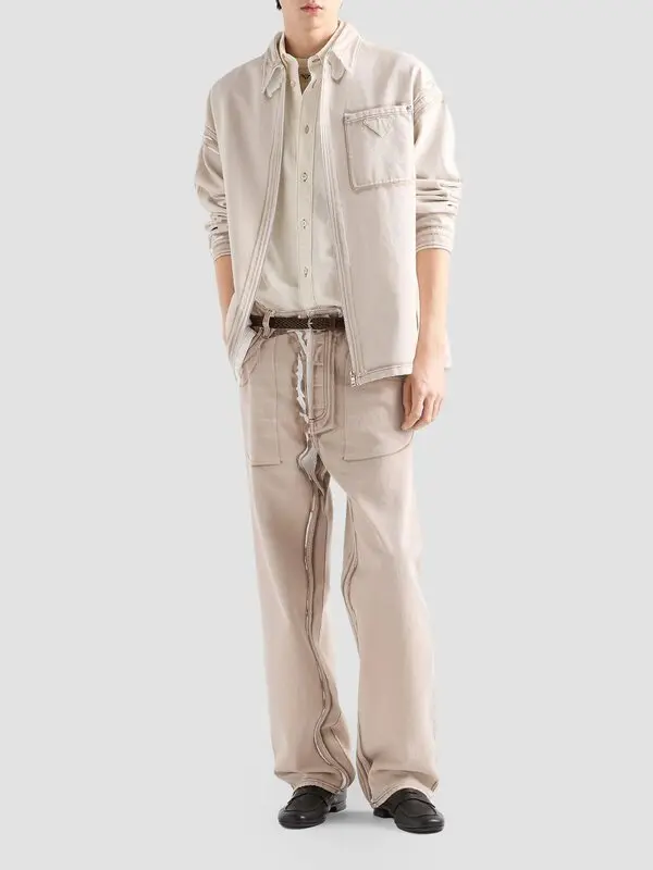 Prada Bull Denim Zipper Shirt